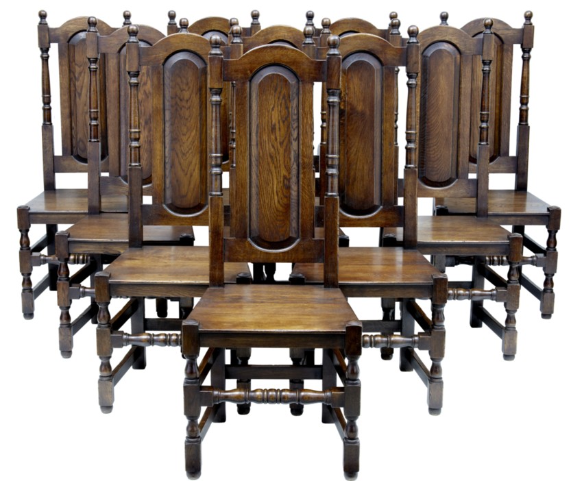 Oak pannel back chairs | Martlesham Antiques