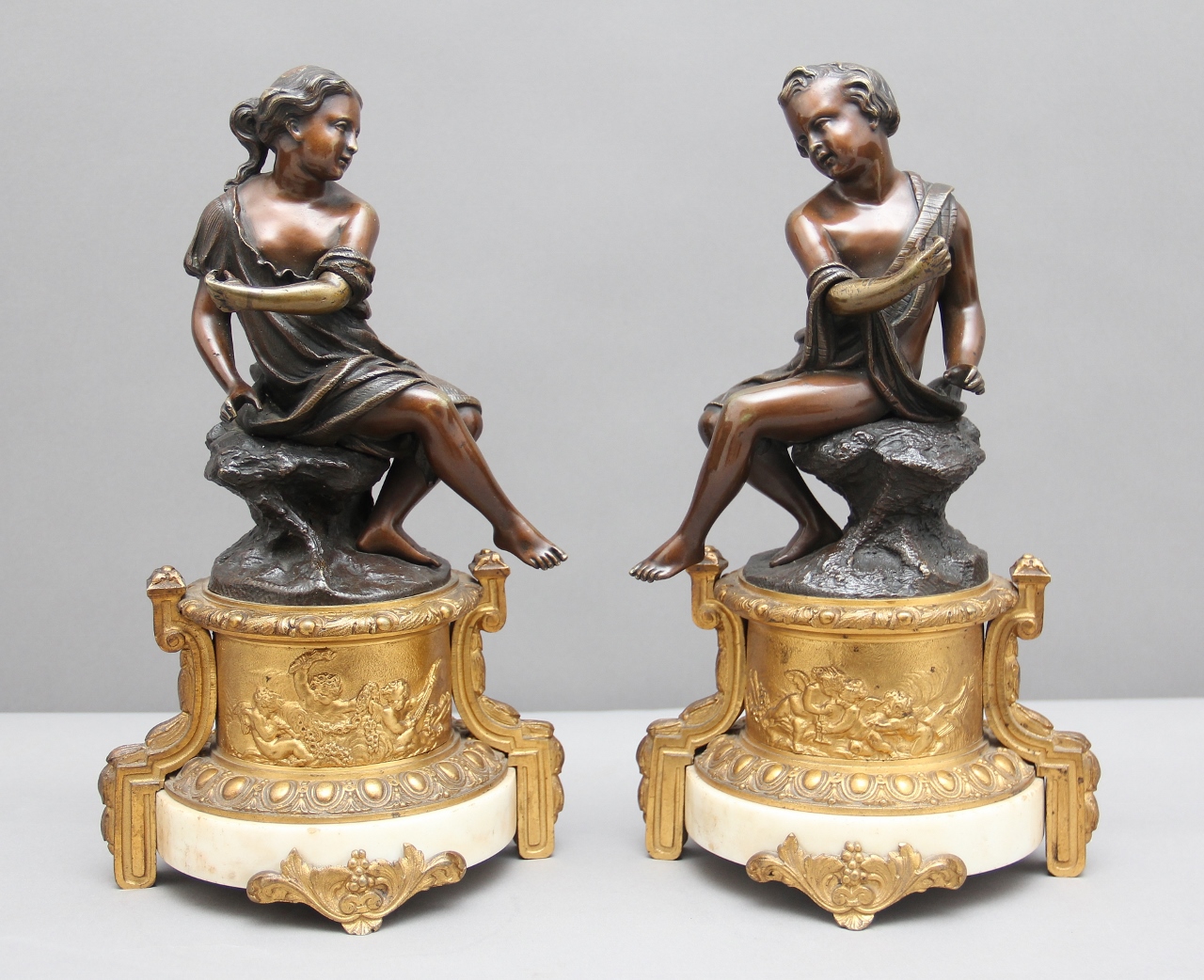 Pair of 19th Century French bronzes | Martlesham Antiques