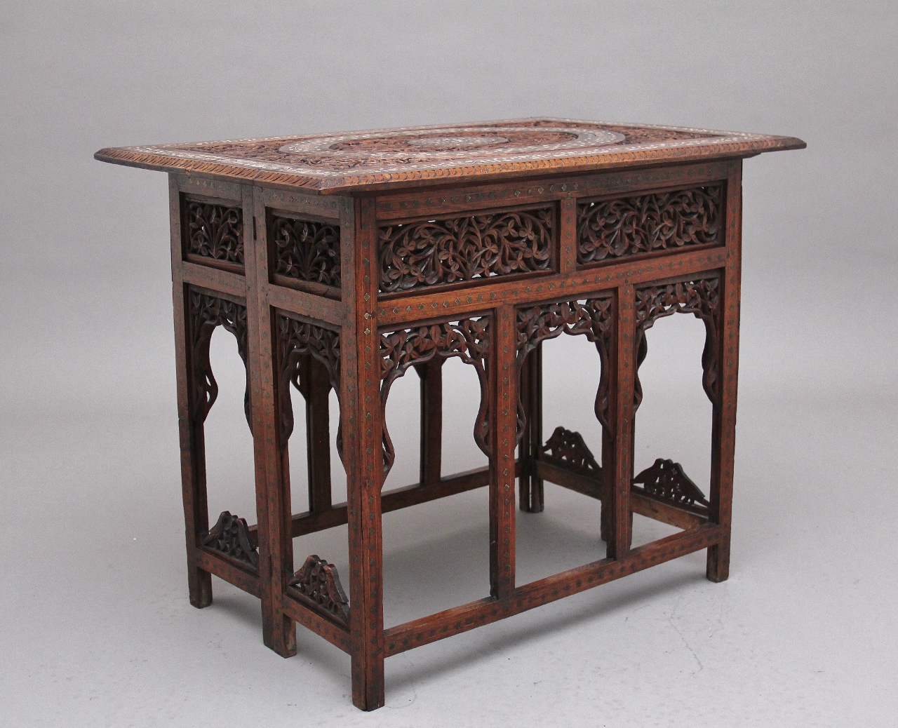 19th Century carved Indian occasional table | Martlesham Antiques