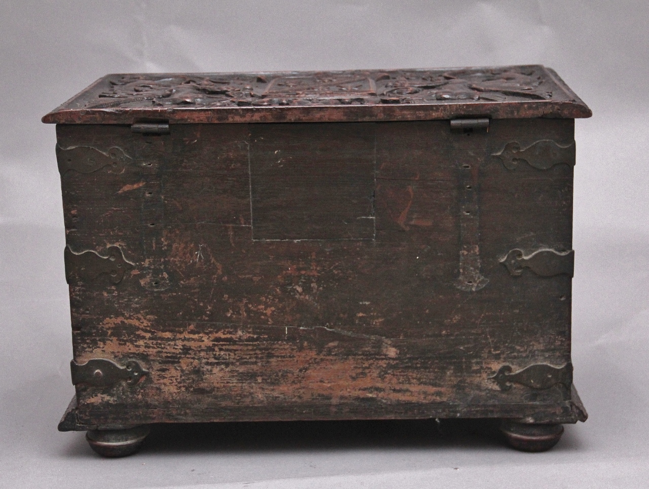 19th Century carved oak log box | Martlesham Antiques