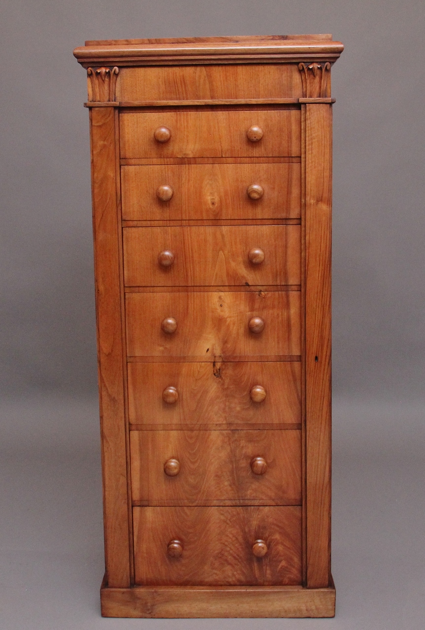Early 19th Century antique Regency walnut Wellington chest | Martlesham Antiques