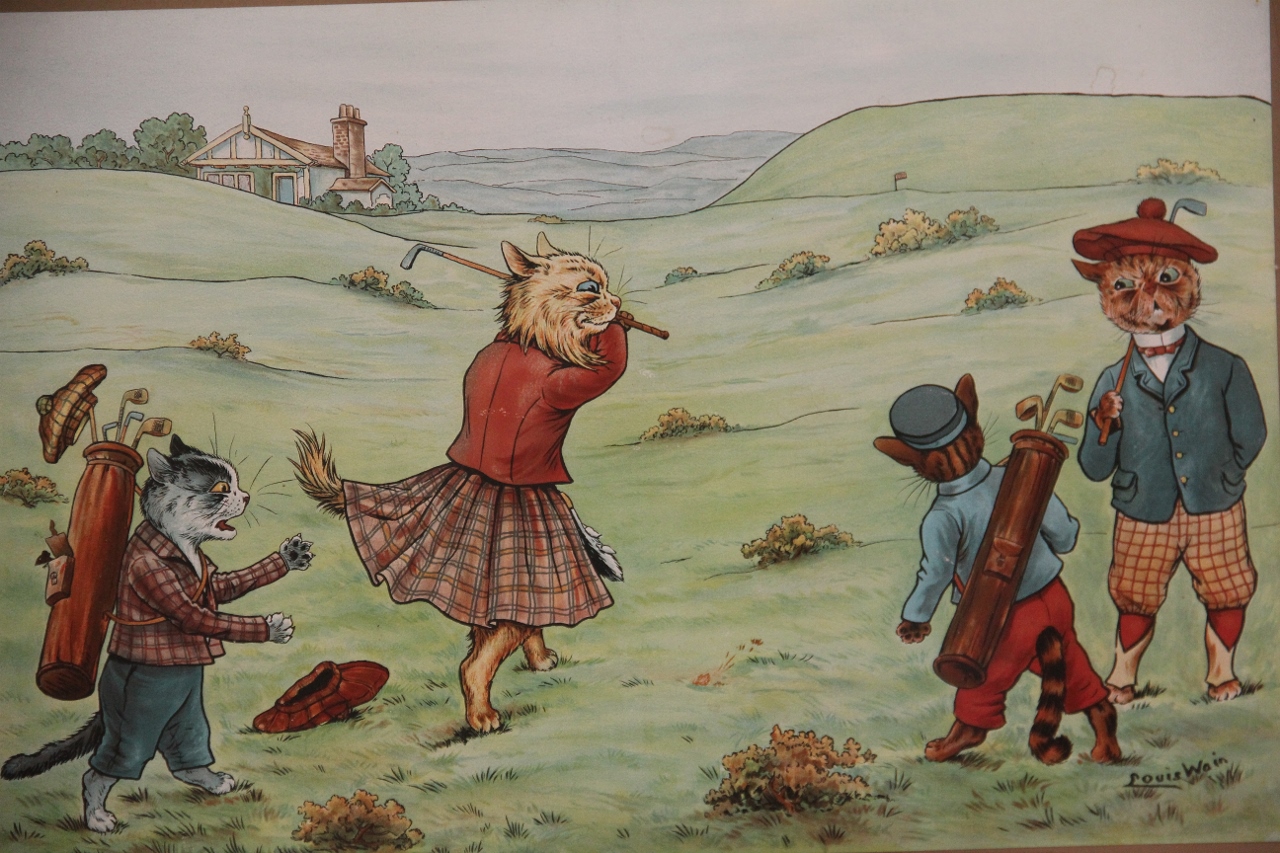 A set of four Louis Wain prints with the original frames | Martlesham ...