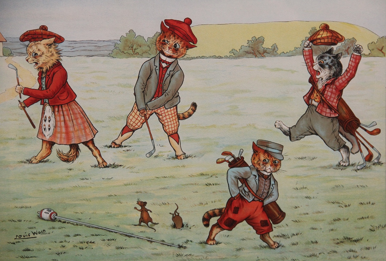 A set of four Louis Wain prints with the original frames | Martlesham ...