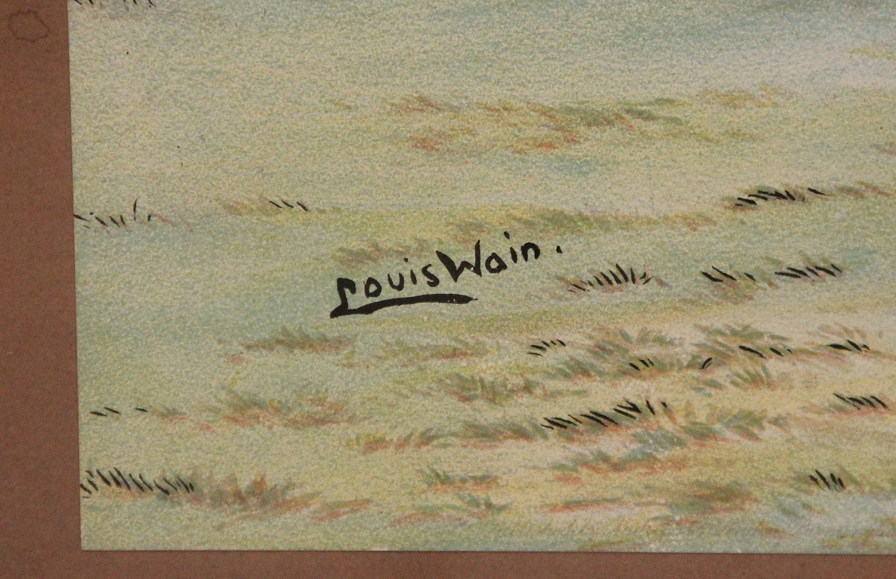 A set of four Louis Wain prints with the original frames | Martlesham ...